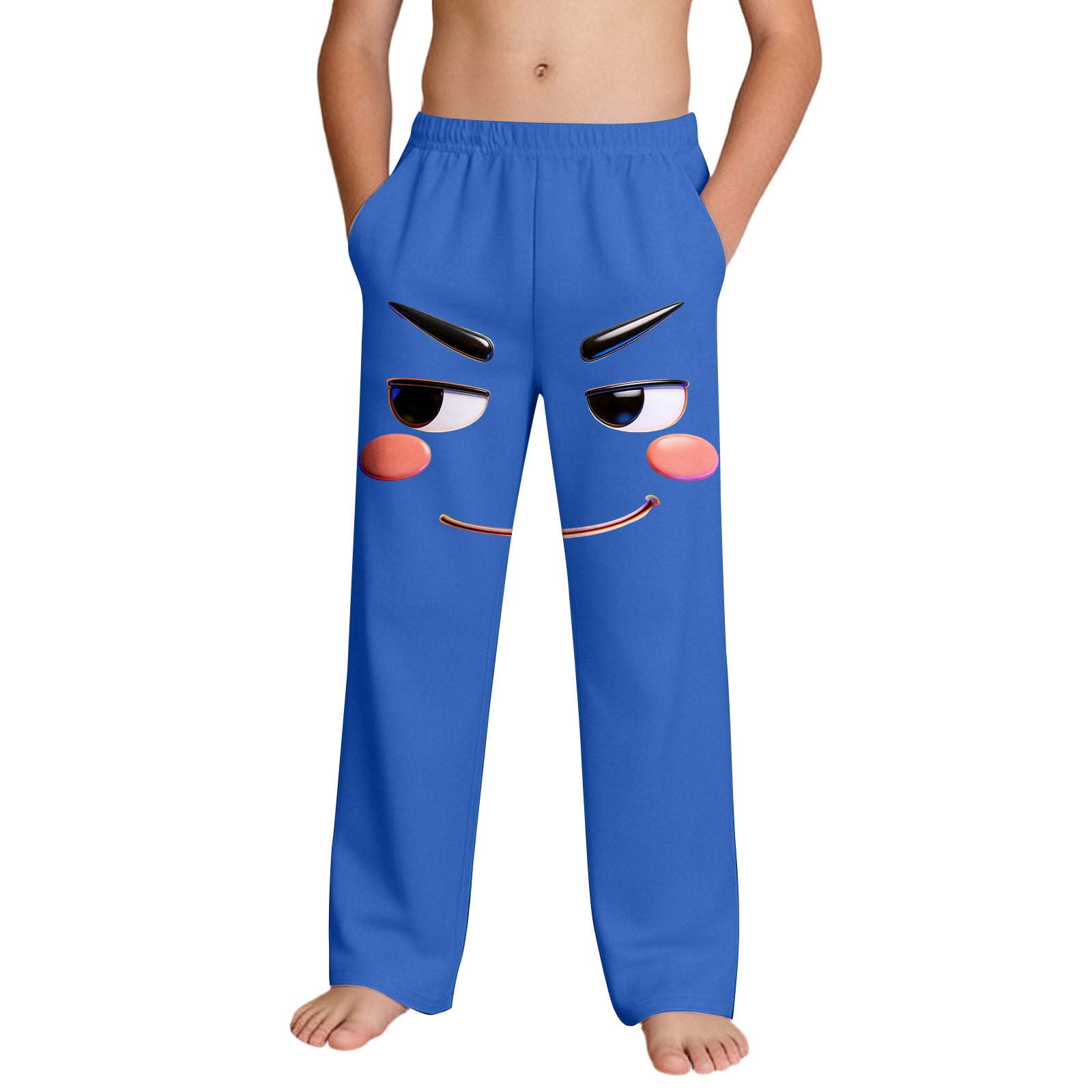 Boys 3D Cartoon Face Print Pants Funny Novelty Joggers for Kids Soft ...