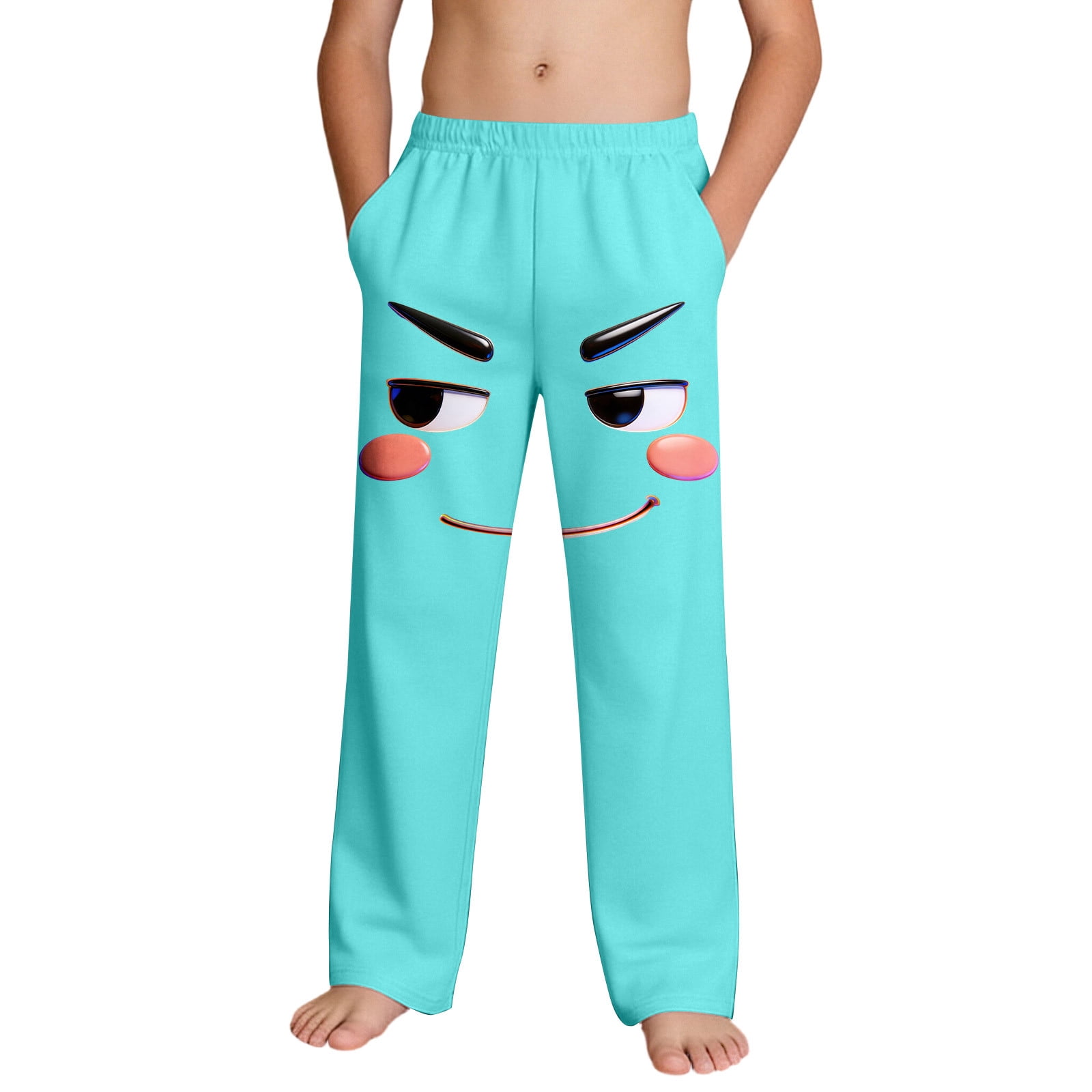 Boys 3D Cartoon Face Print Pants Funny Novelty Joggers for Kids Soft ...