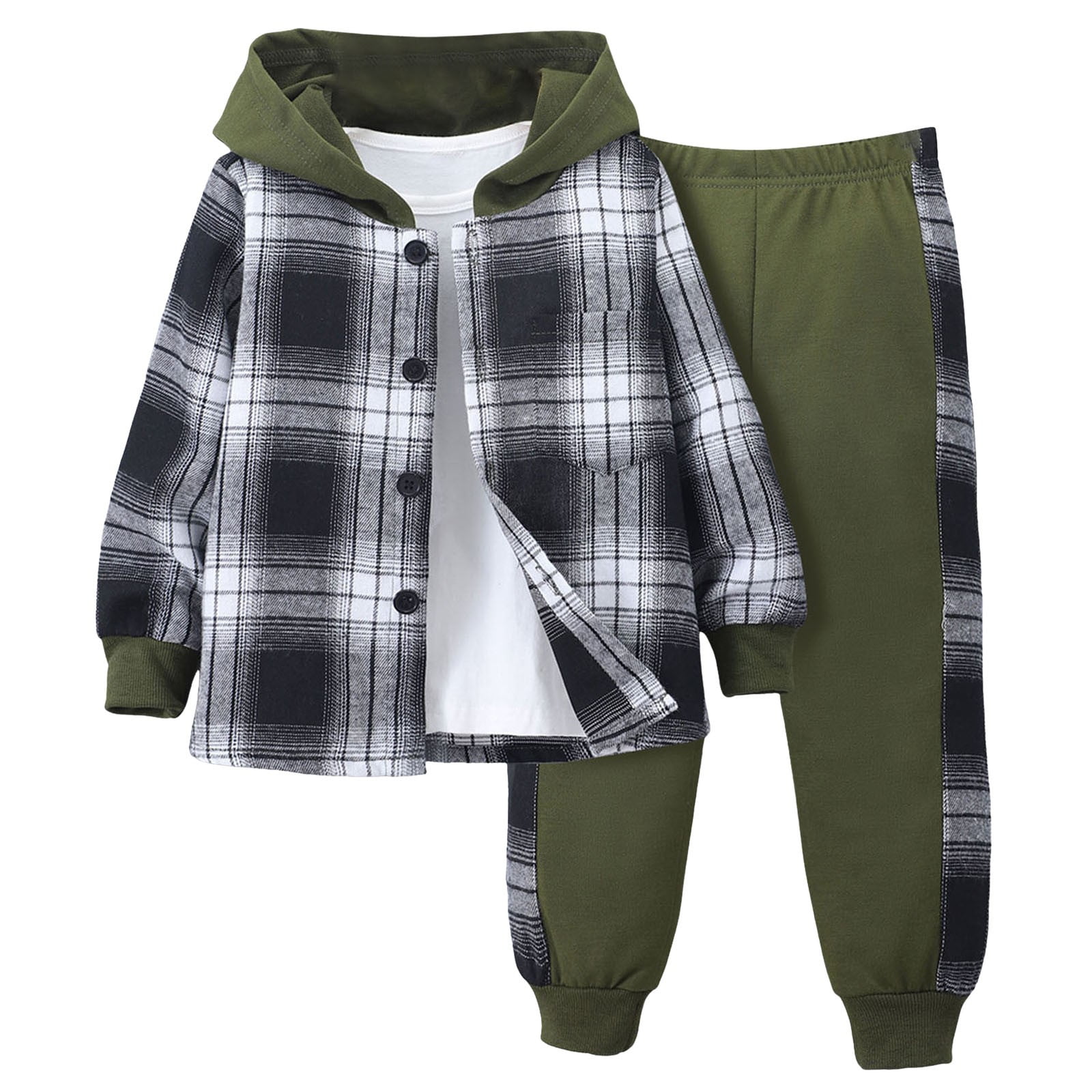 Boys 3T Clothes Toddler Baby Boy Clothes Plaid Long Sleeve Patchwork ...
