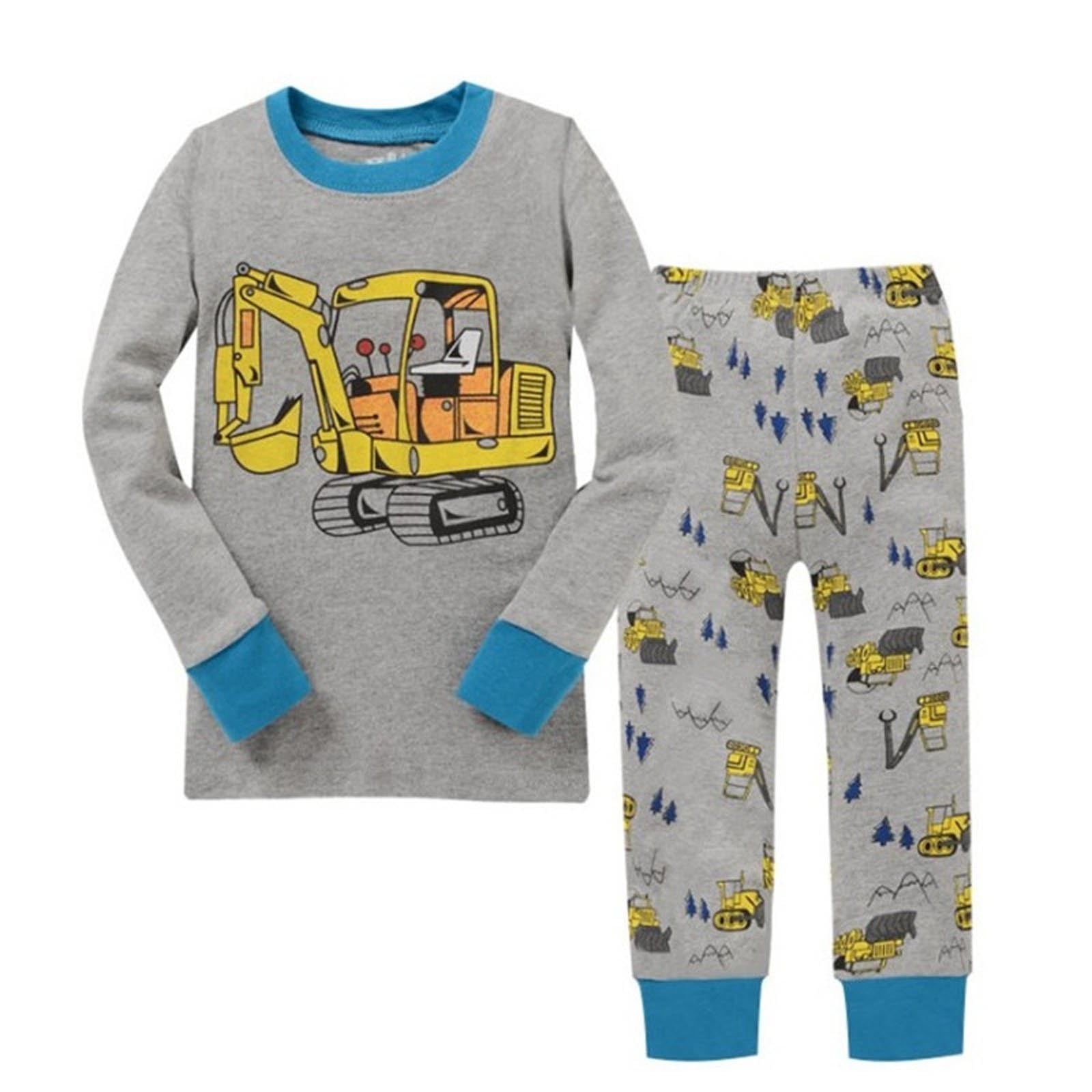 Boys 3t Pajamas Cartoon Dinosaur Cotton Long Sleeve Sets Classics Crewneck 2pj Silk Nightwear ...