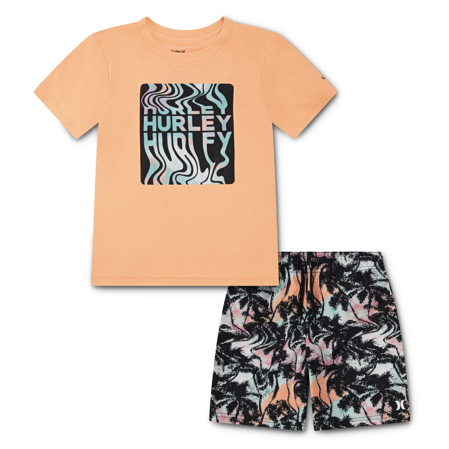 Boys 4-16 Hurley Palm Beach H20-Dri UPF 50 Top & Swim Trunks 2-Piece ...
