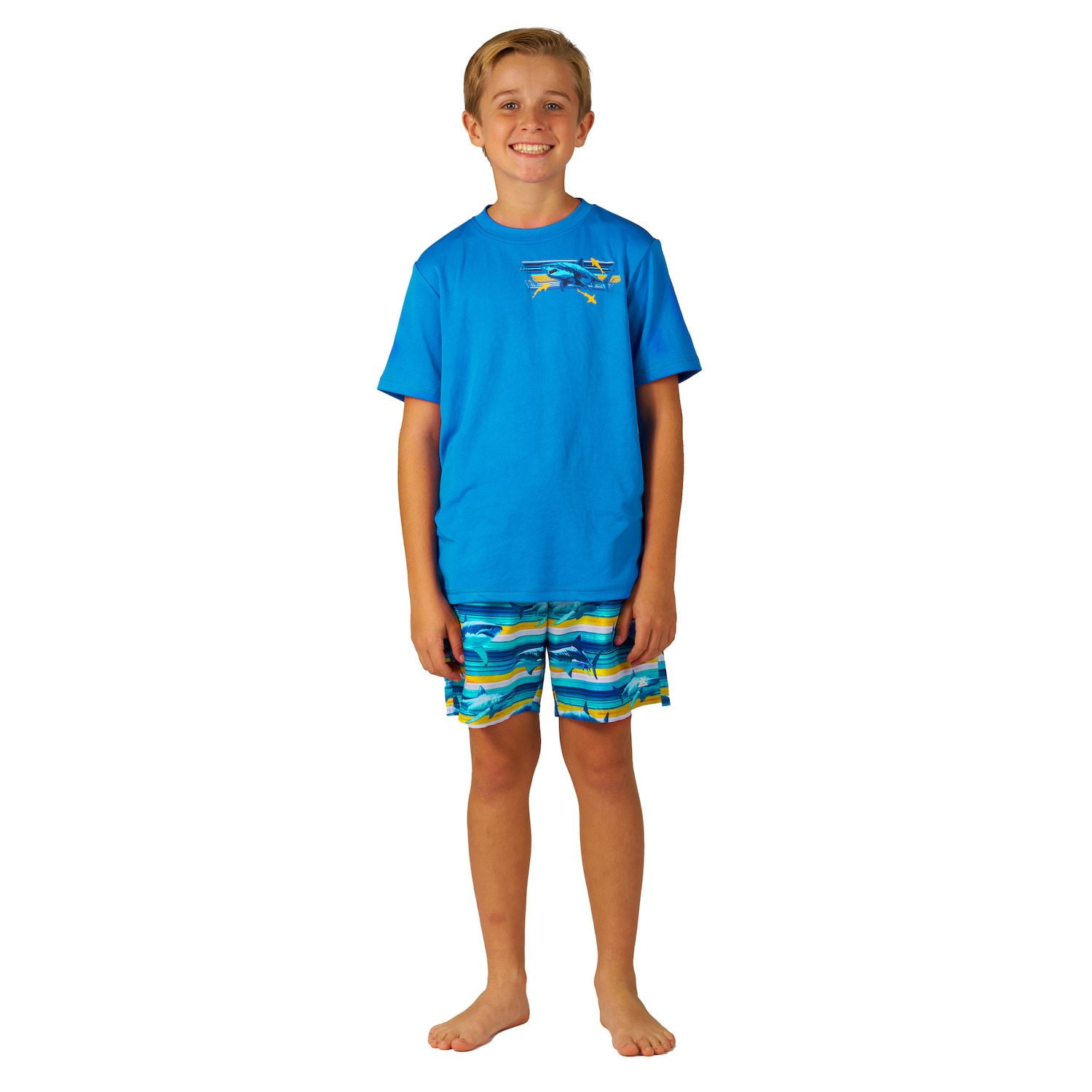 Boys 4-20 ZeroXposur Marine Sun Top & Swim Trunks Set Color: Blue ...