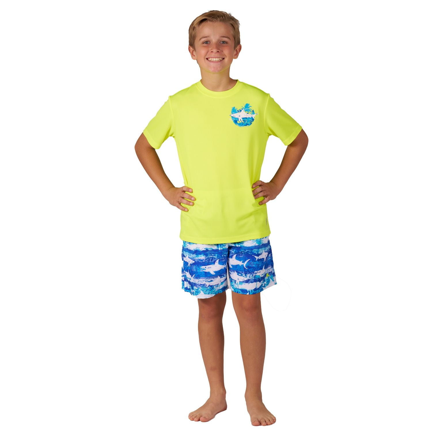 Boys 4-20 ZeroXposur Marine Sun Top & Swim Trunks Set Color: Sunbeam ...