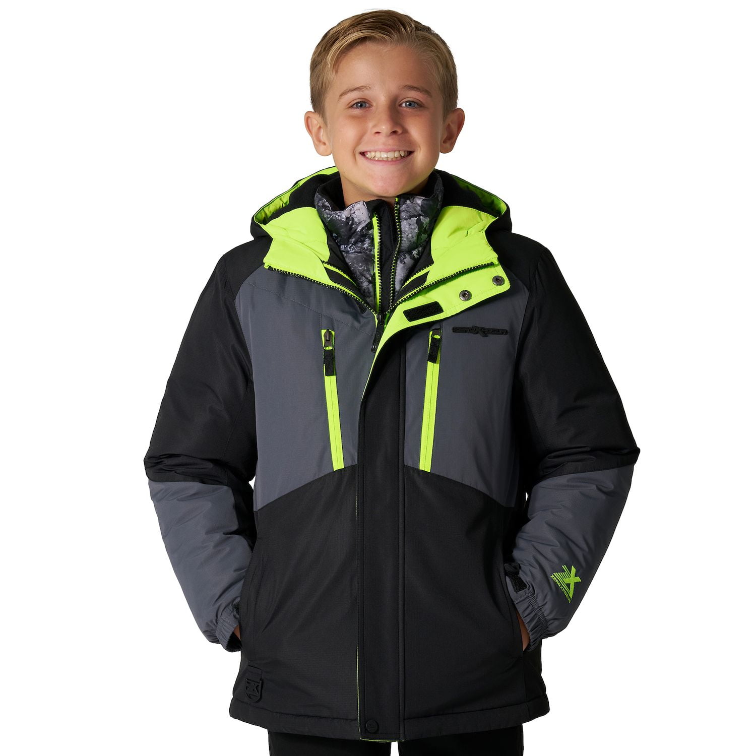 Boys 4-20 ZeroXposur Thruster 3-in-1 System Jacket Color: Iron Size ...