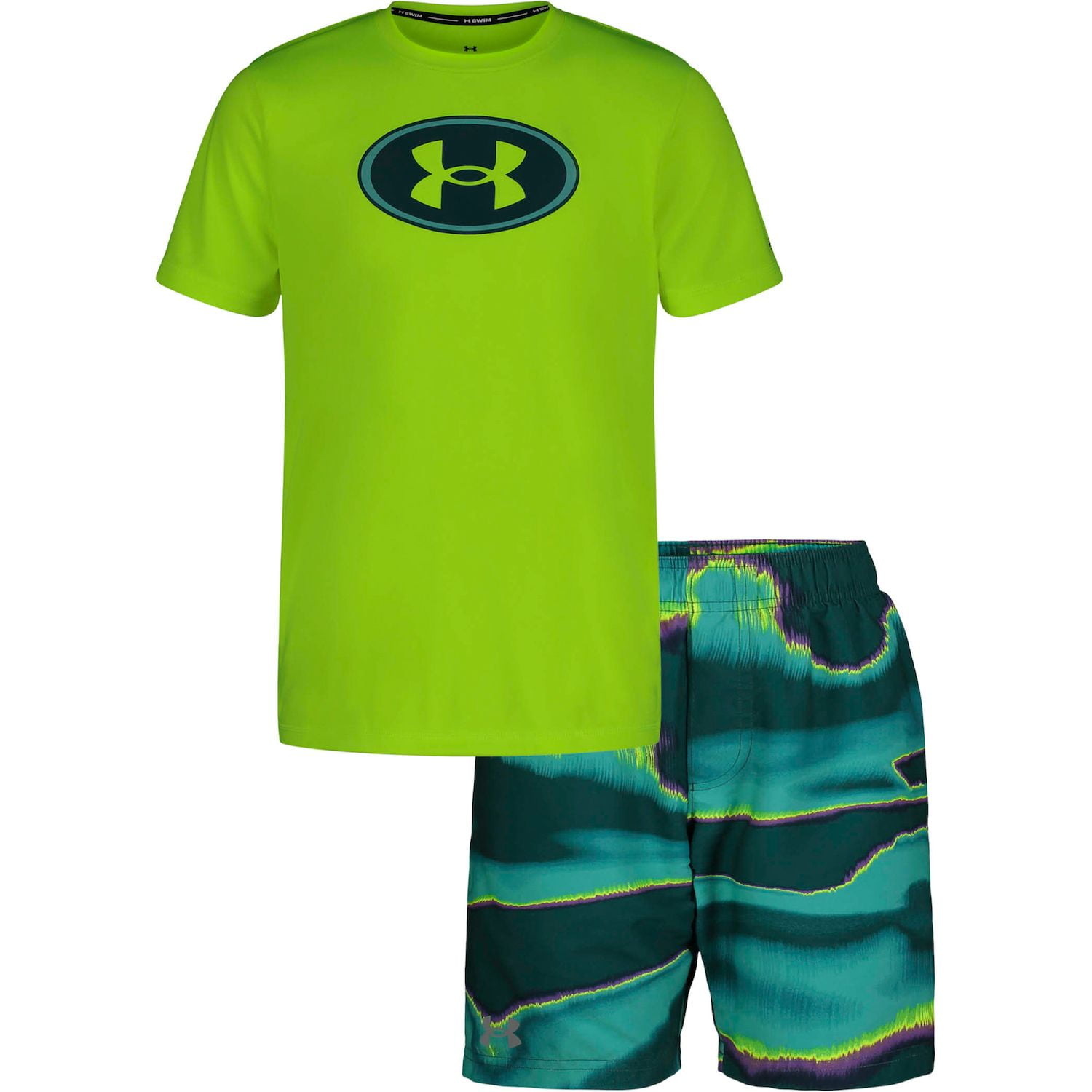 Boys 4-7 Under Armour 2-Piece Swim Top & Swim Shorts Set Color: High ...