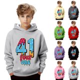 Boys 41 Hoodies Graphic Four One Funny Sweatshirts Soft Pullover Hooded ...
