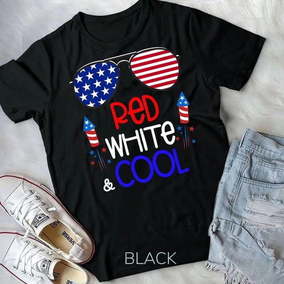 Boys 4Th Of July Red White And Cool Sunglasses Girls Unisex T-Shirt ...