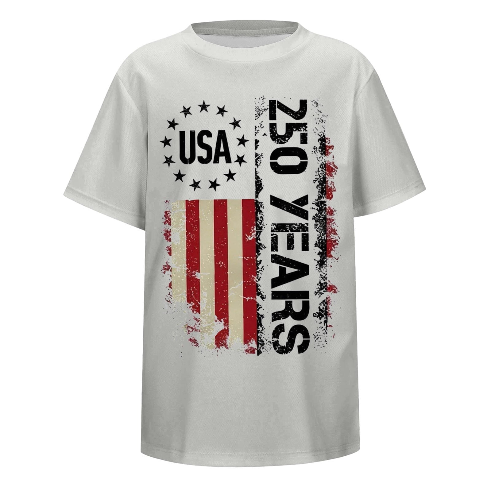 Boys 4th of July Graphic Tops Patriotic 250th Anniversary Tees With ...