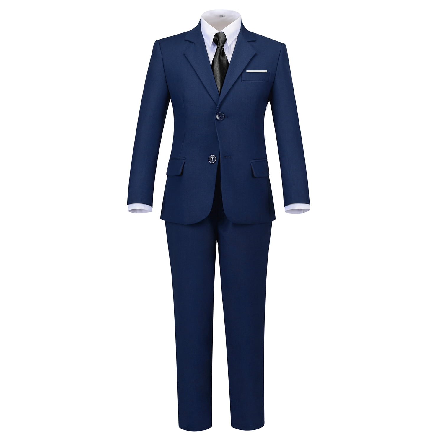 Boys' 5 Piece Formal Suit Set with Suit Jacket Vest Pants Collared ...