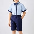 Boys' 5-Piece School Uniform Set including Shirt, Shorts, Bow Tie ...