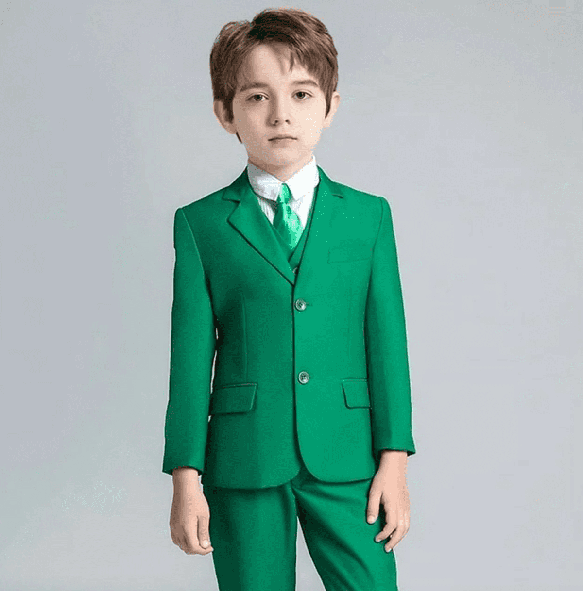 Boys 5 Pieces Gentleman Suits Slim Fit Formal Wedding Party Suits ...