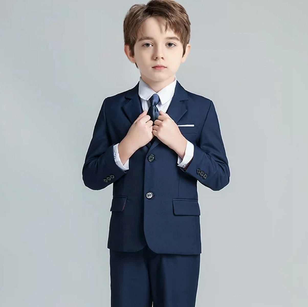 Black N BIanco Boys Signature Navy Slim Suit Five Piece Set - Walmart.com