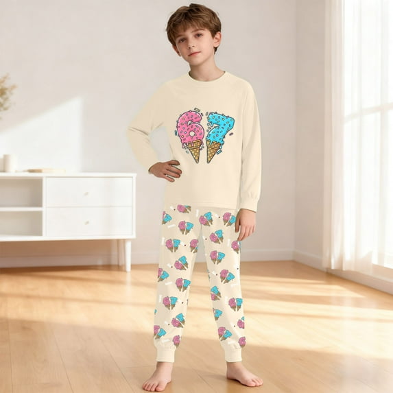 Boys "67" All-Over Print Pajama Set – Cozy Soft Nightwear for Bedtime ...