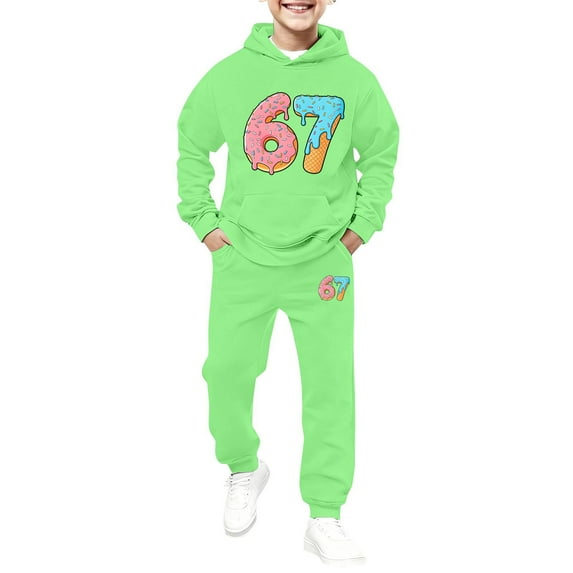 Boys 67 Shirt Pants Set Sweatsuit 2Pcs Sets Girls Outfit Kids 2 14 Y ...