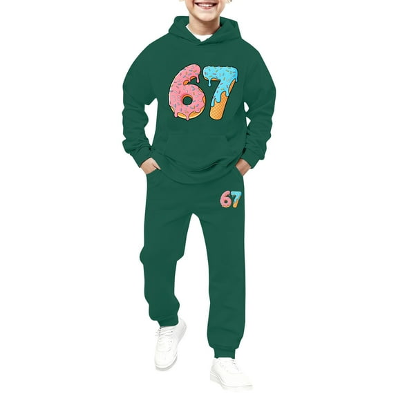 Boys 67 Shirt Pants Set Sweatsuit 2Pcs Sets Girls Outfit Kids 2 14 Y ...