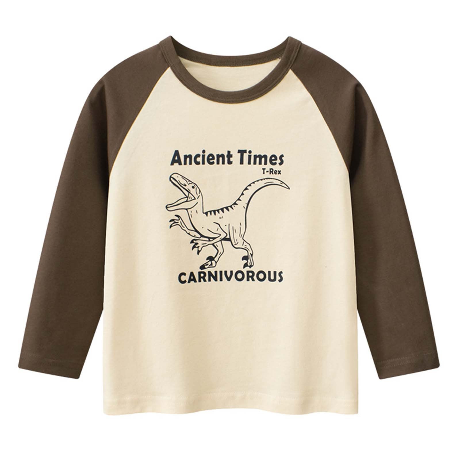 Boys 6t Shirts Round Neck Long Sleeve Shirts for Boys Cotton Cute Print ...