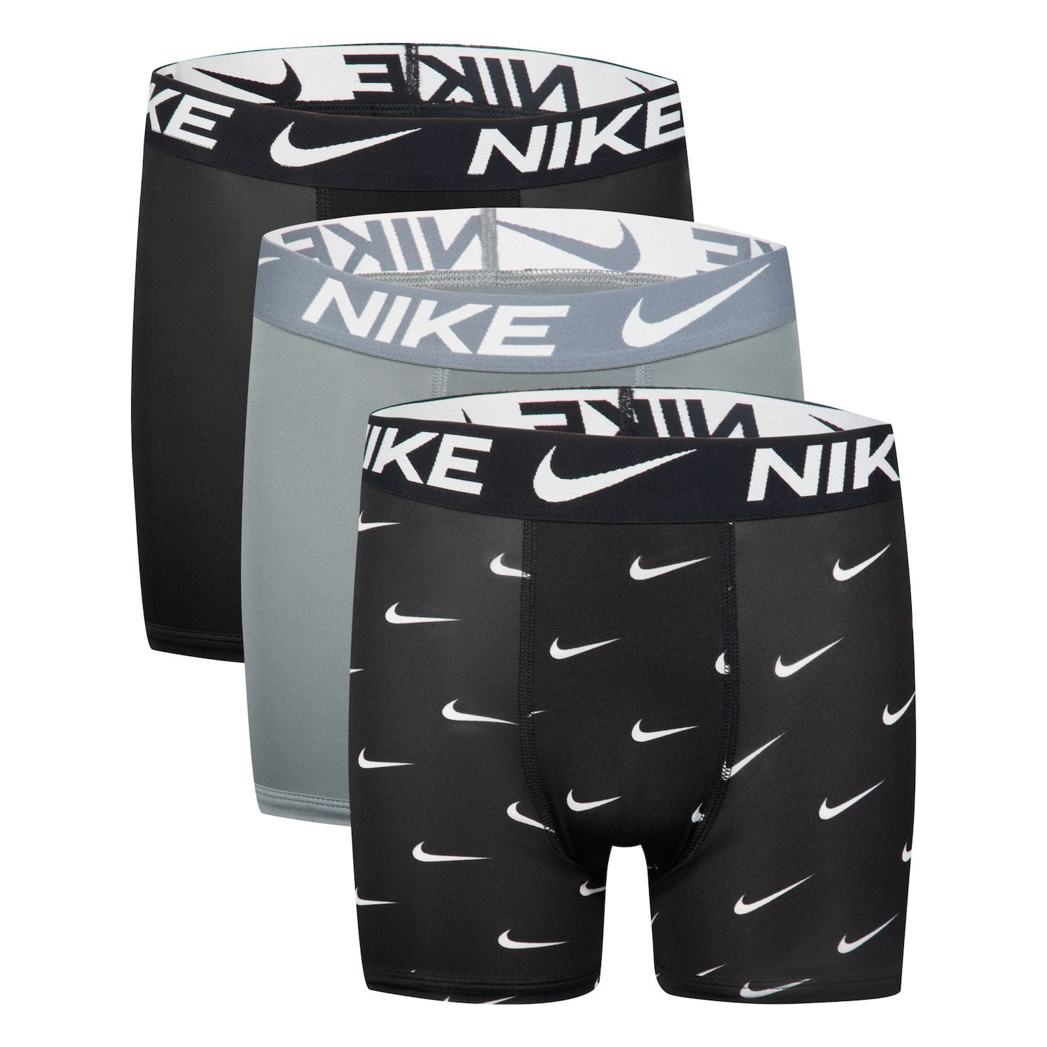 Boys 8-20 Nike Dri-FIT Boxers 3-Pack Color: Grey Black Size: SMALL ...