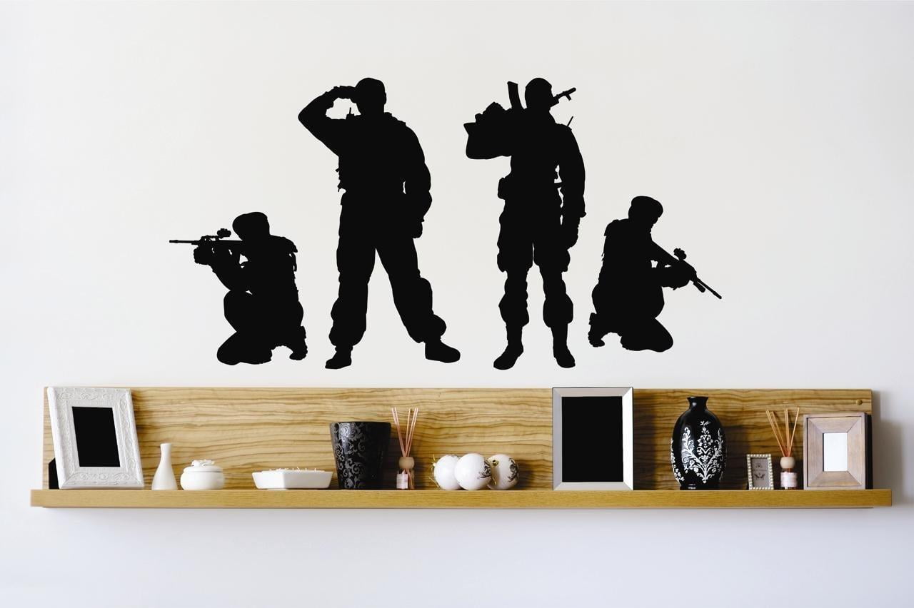 Boys Active Military Wall Decal Decoration Fighting Troops All Geared ...
