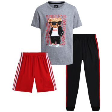 Minecraft Boys 3-Piece Pants Set - Short Sleeve T-Shirt, Shorts ...