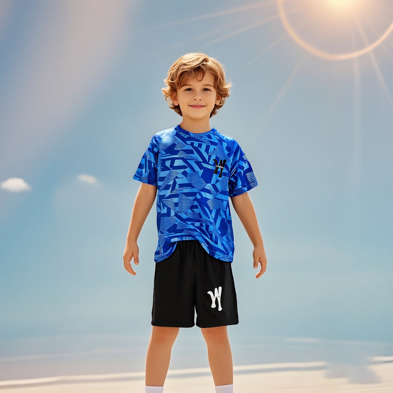 Boys' Active Shorts Set 2 Pcs T Shirts + Shorts Set Quick Dry Athletic Shirts for Boys Boys ...