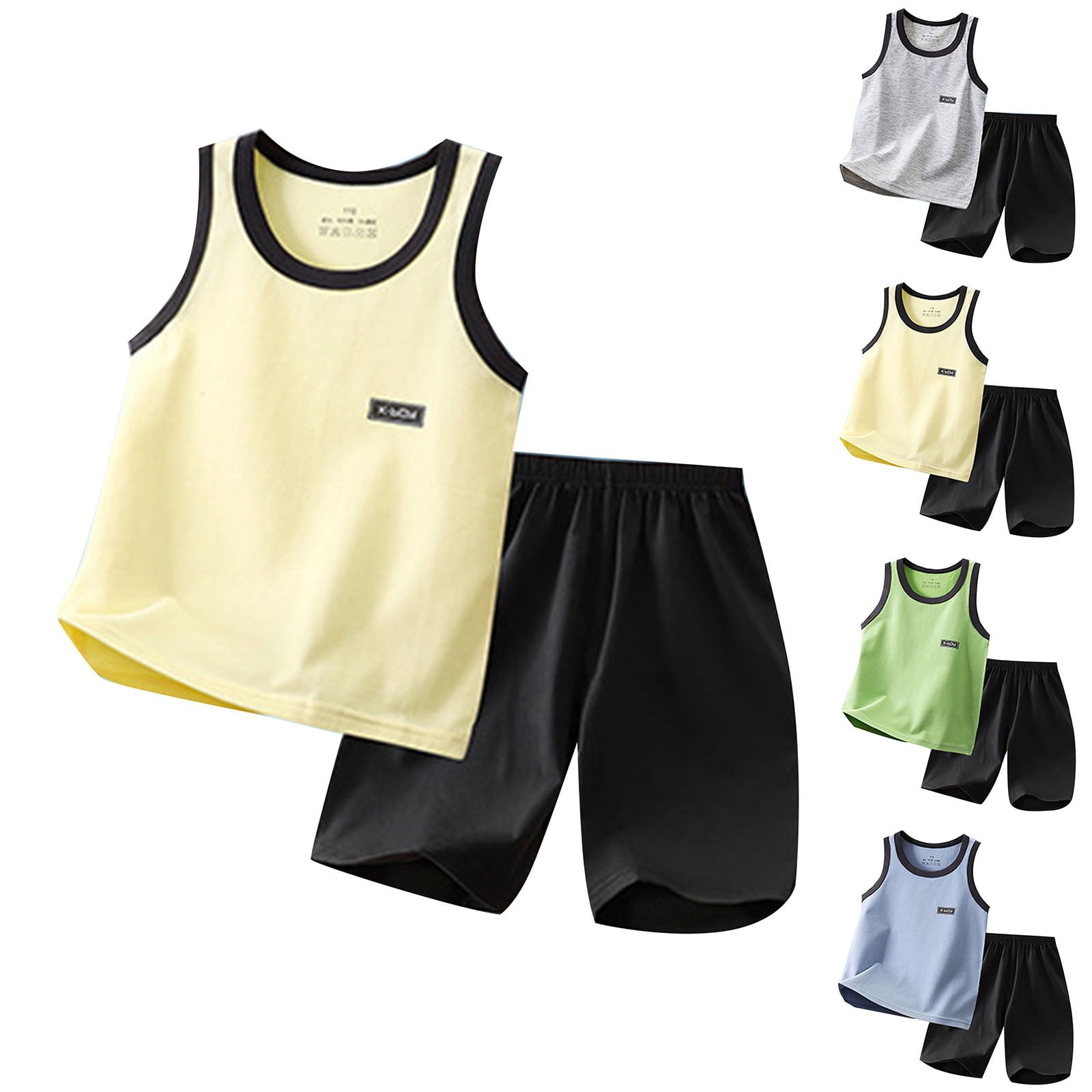 Boys Active Wear Sets Sleeveless Quick Dry Tank Top and Boys Sport ...