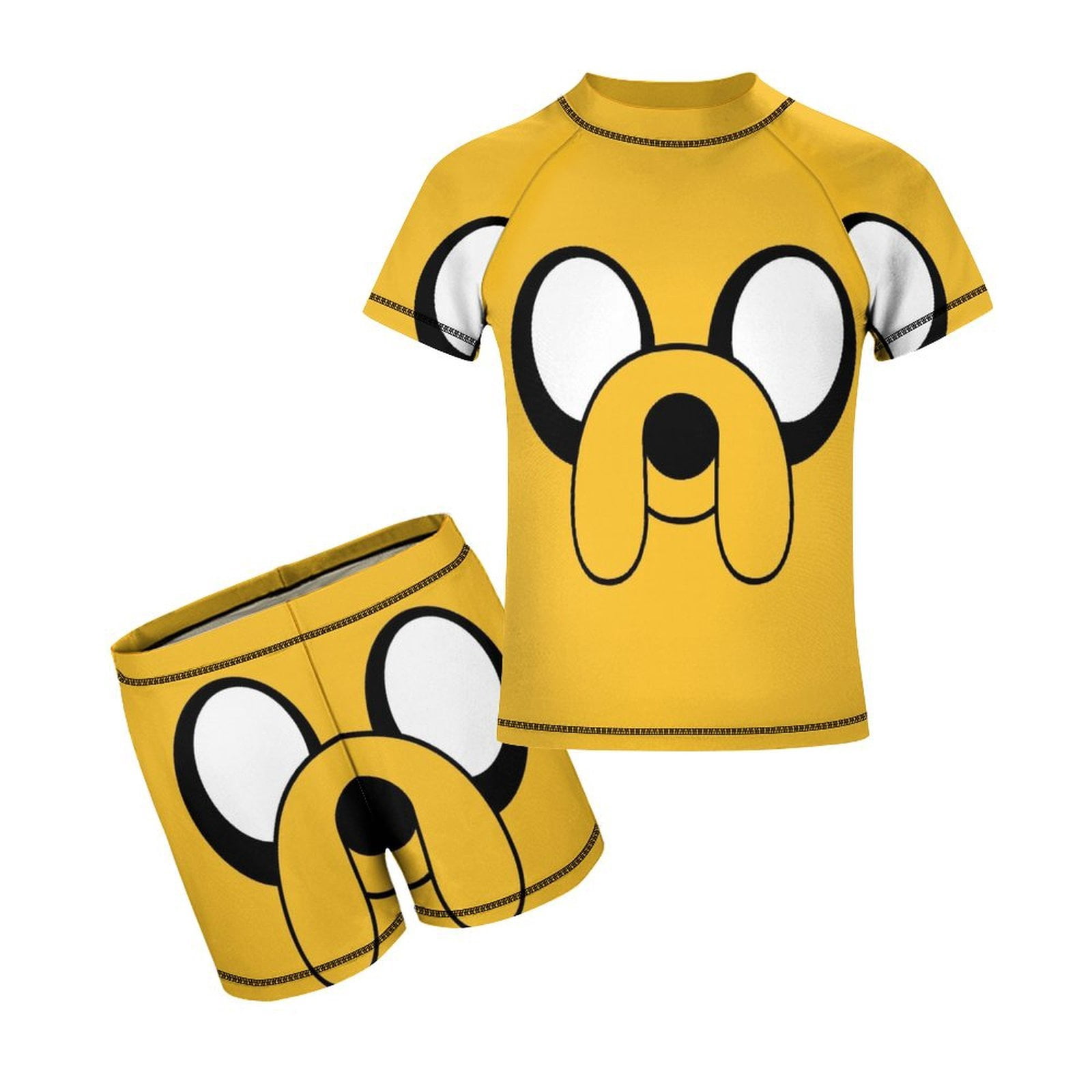 Boys Adventure Cartoon Time Rash Guard Set 2 Piece Swimsuits Short ...