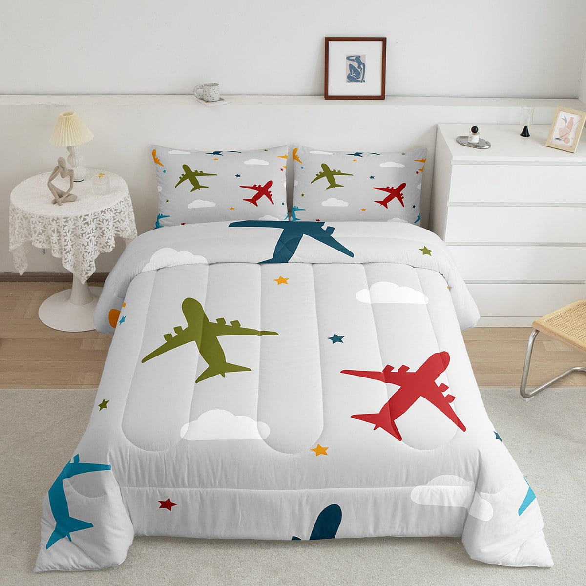 Airplane Full Size Bedding Colorful Aircrafts Bedding Comforter Sets ...