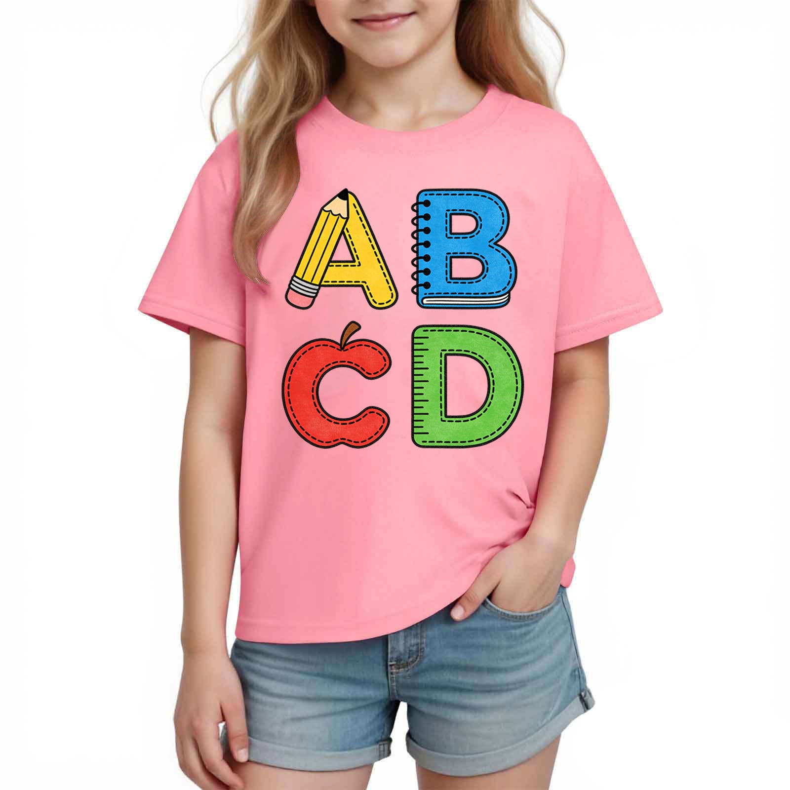 Boys Alphabet T-Shirt | Back to School ABC Graphic Tee for Kids | 100% ...