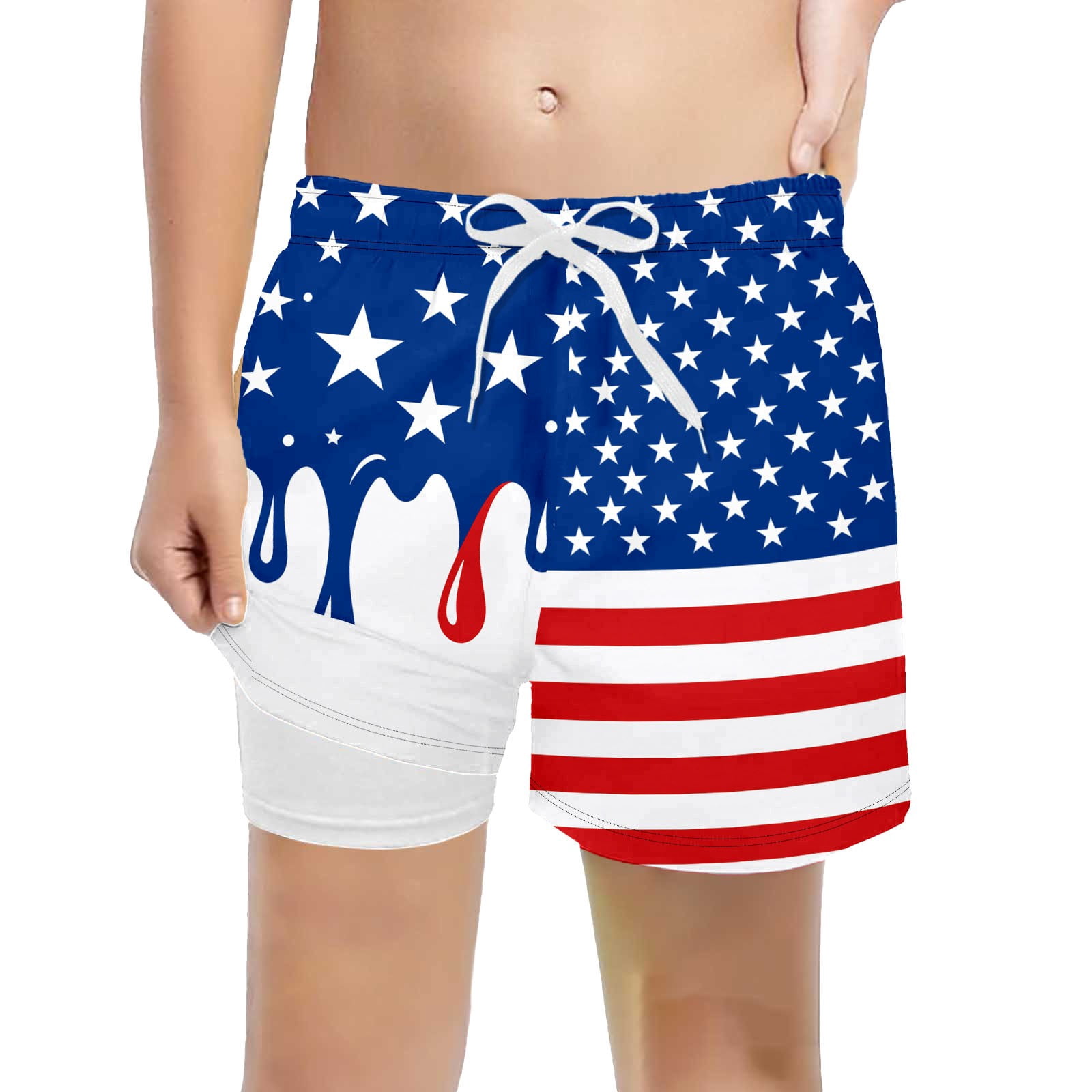 Boys American Flag Swim Trunks Baby Boy July 4th Outfit Board Shorts ...