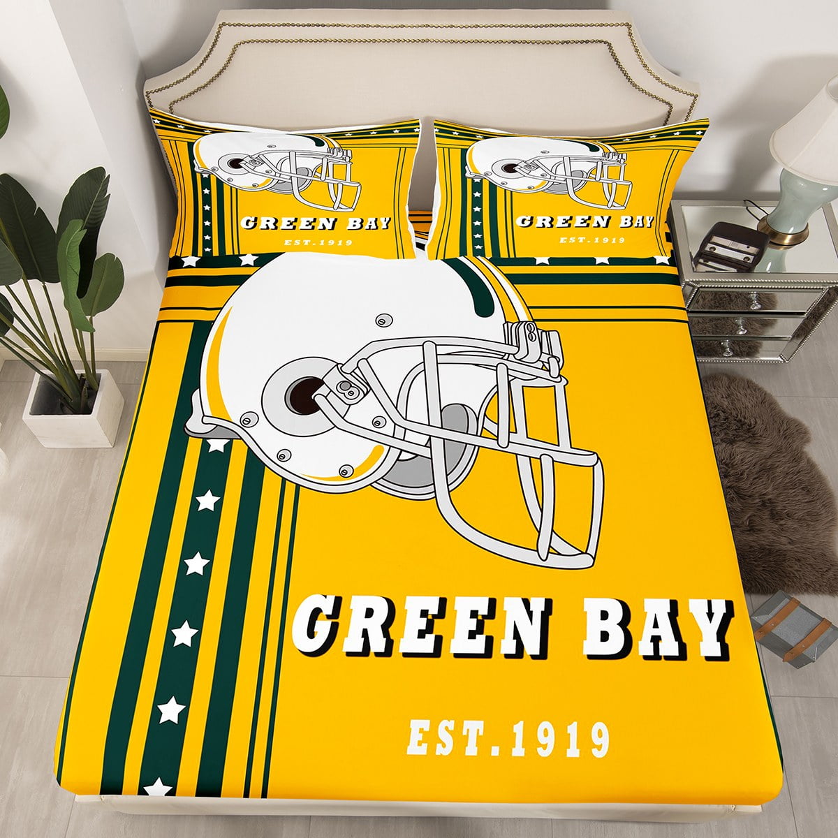 American Football Bedding Set Twin, Football Game Fitted Sheet Youth ...