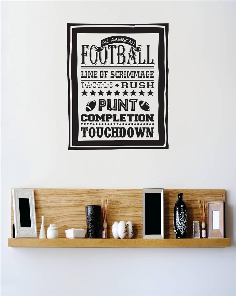 Boys All American Football Cute Sports Wall Decal Decoration Cute ...