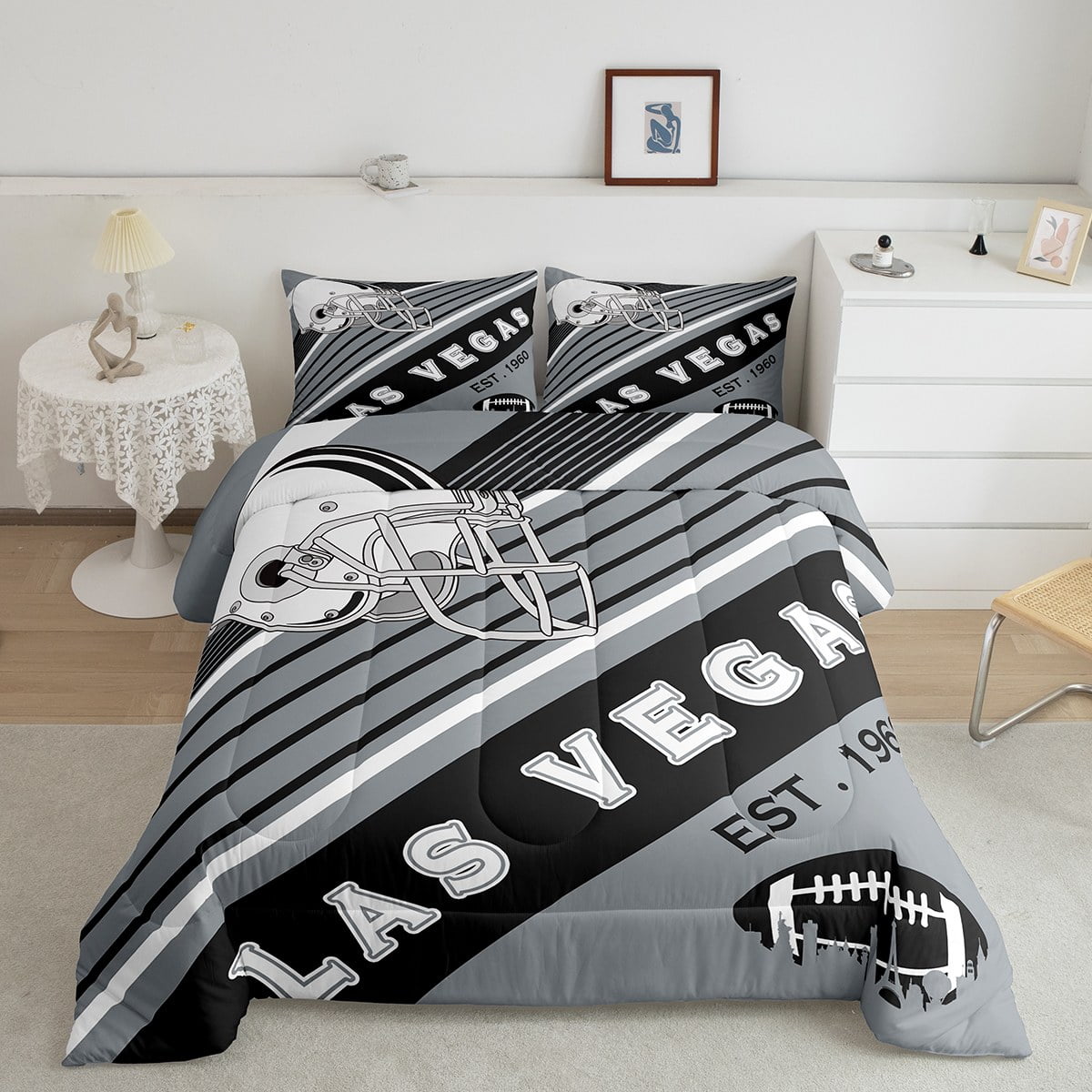 Boys American Football Style Bedding Full Size, 3D Rugby Ball Game ...