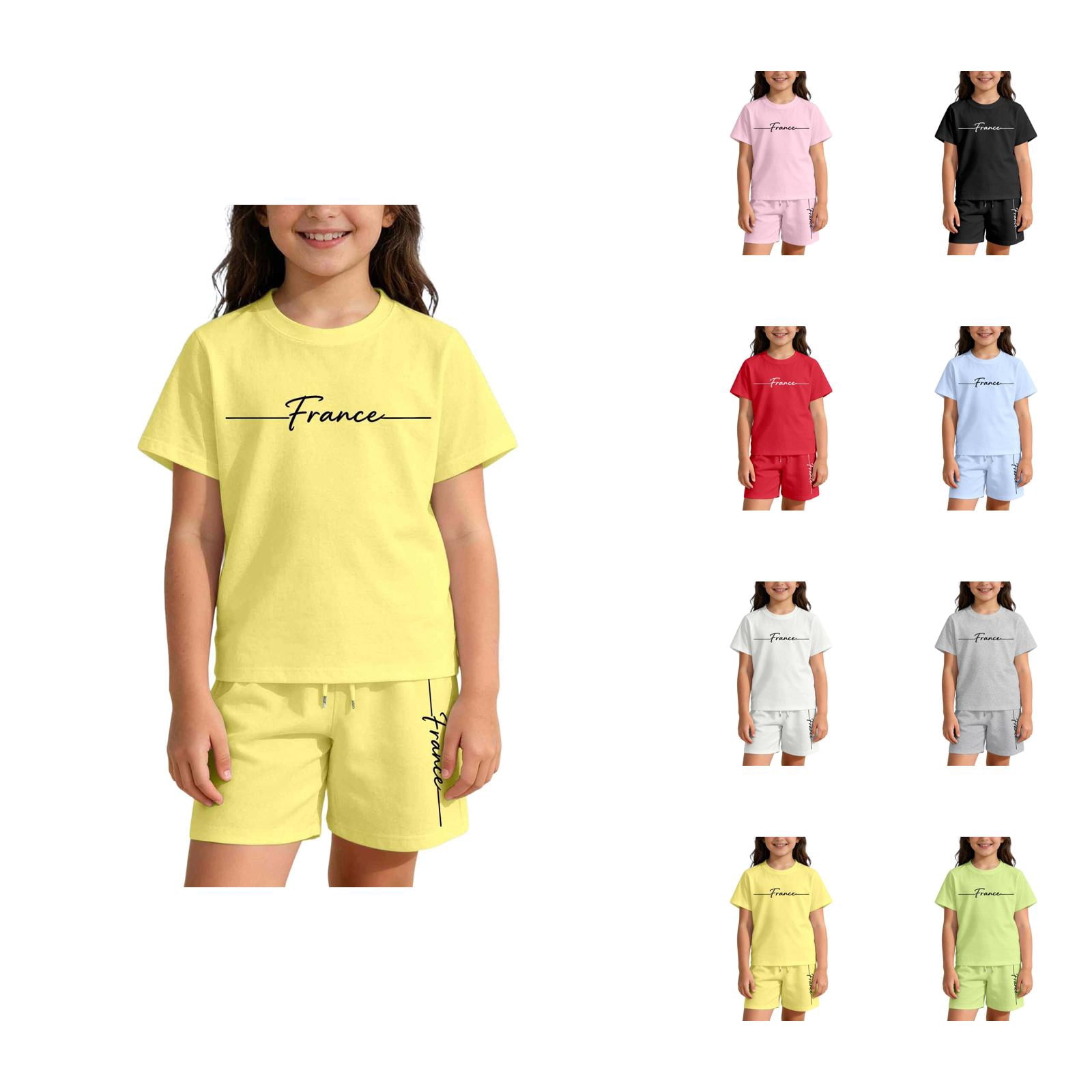 Boys And Girls Casual Short Sleeve With Alphabet Print Loose Fit Kids ...