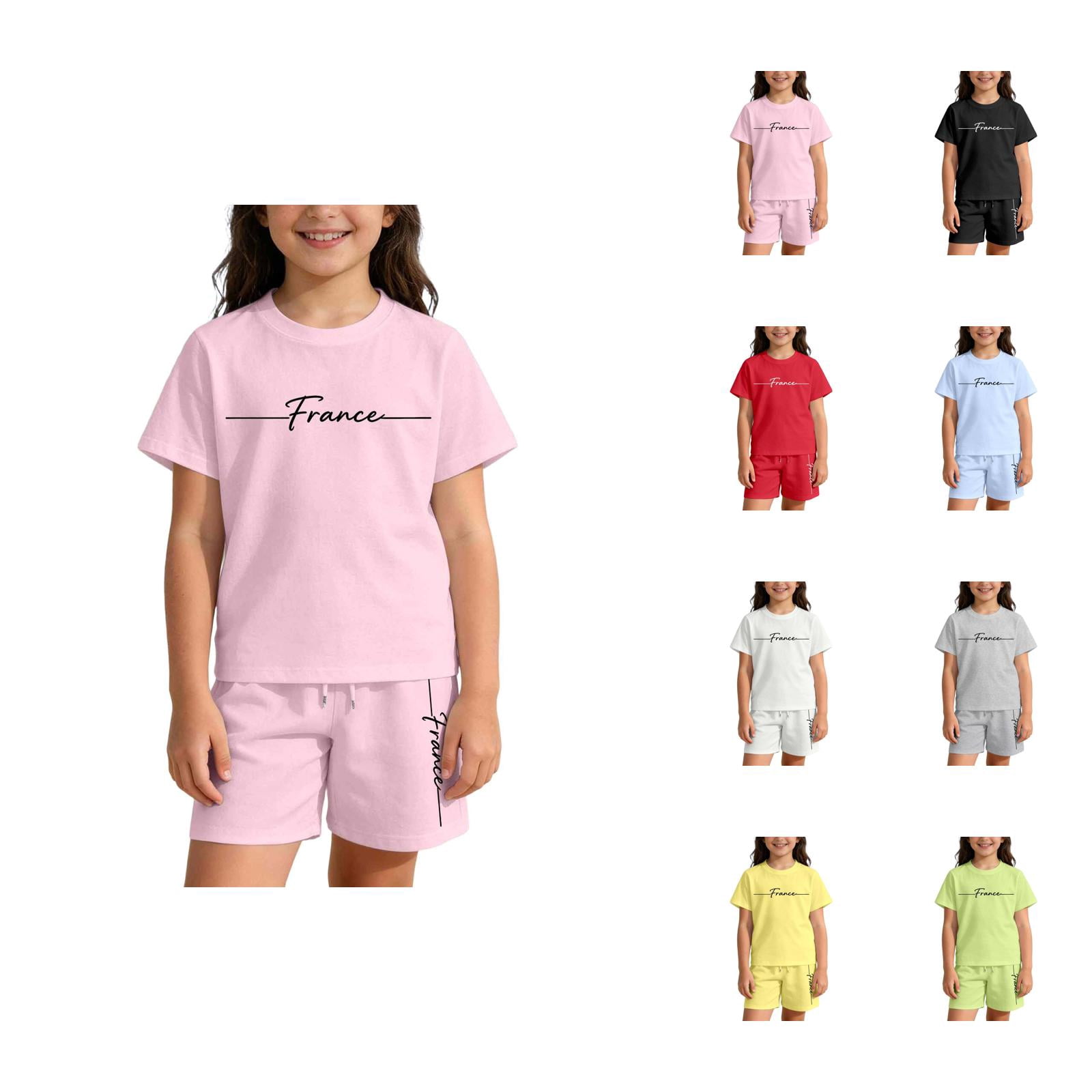 Boys And Girls Casual Short Sleeve With Alphabet Print Loose Fit Kids ...