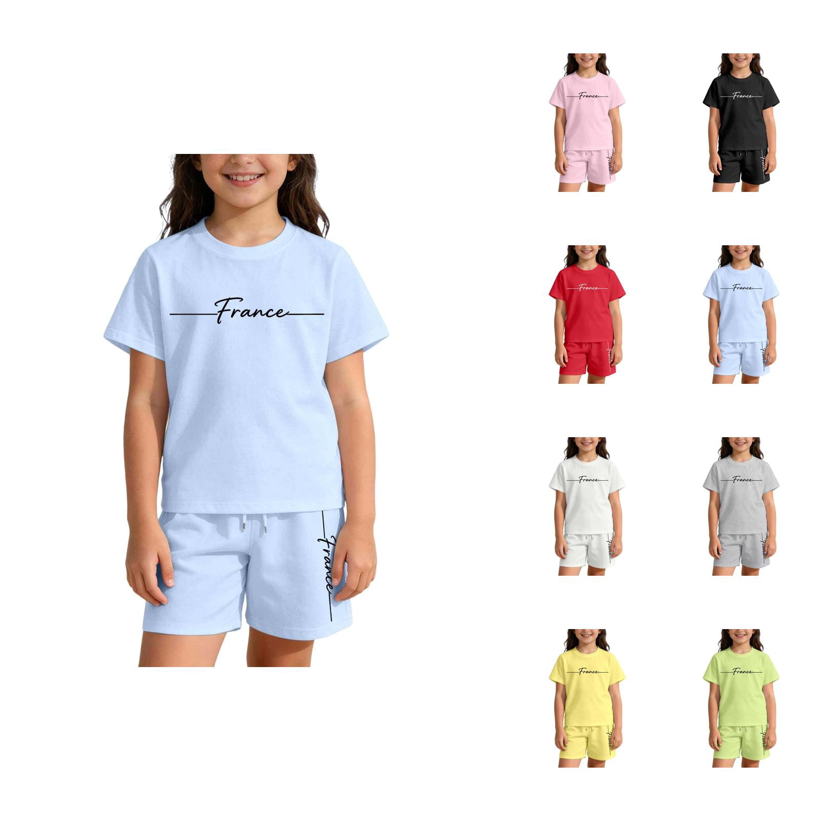 Boys And Girls Casual Short Sleeve With Alphabet Print Loose Fit Kids ...