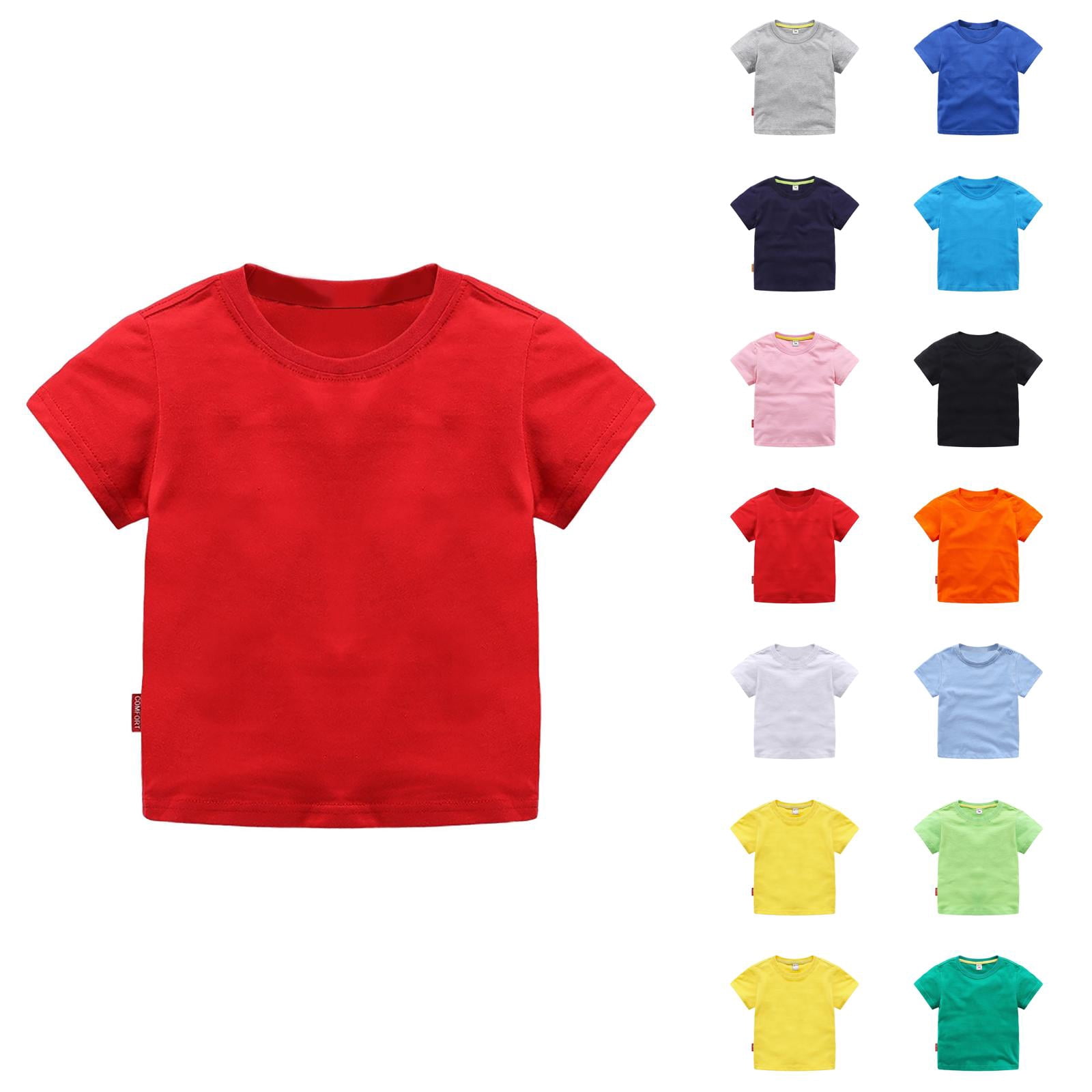 Boys And Girls' Classic Fit Crewneck T Shirt | Organic Soft Pack Short ...