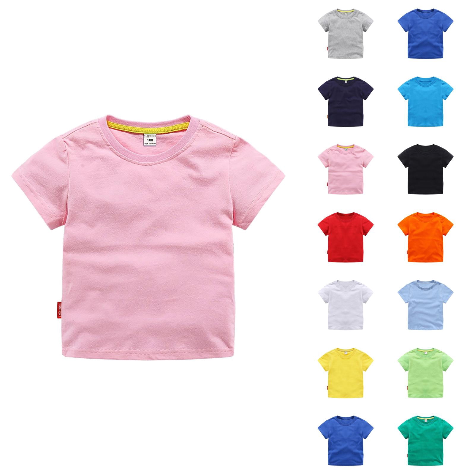 Boys And Girls' Classic Fit Crewneck T Shirt | Organic Soft Pack Short ...
