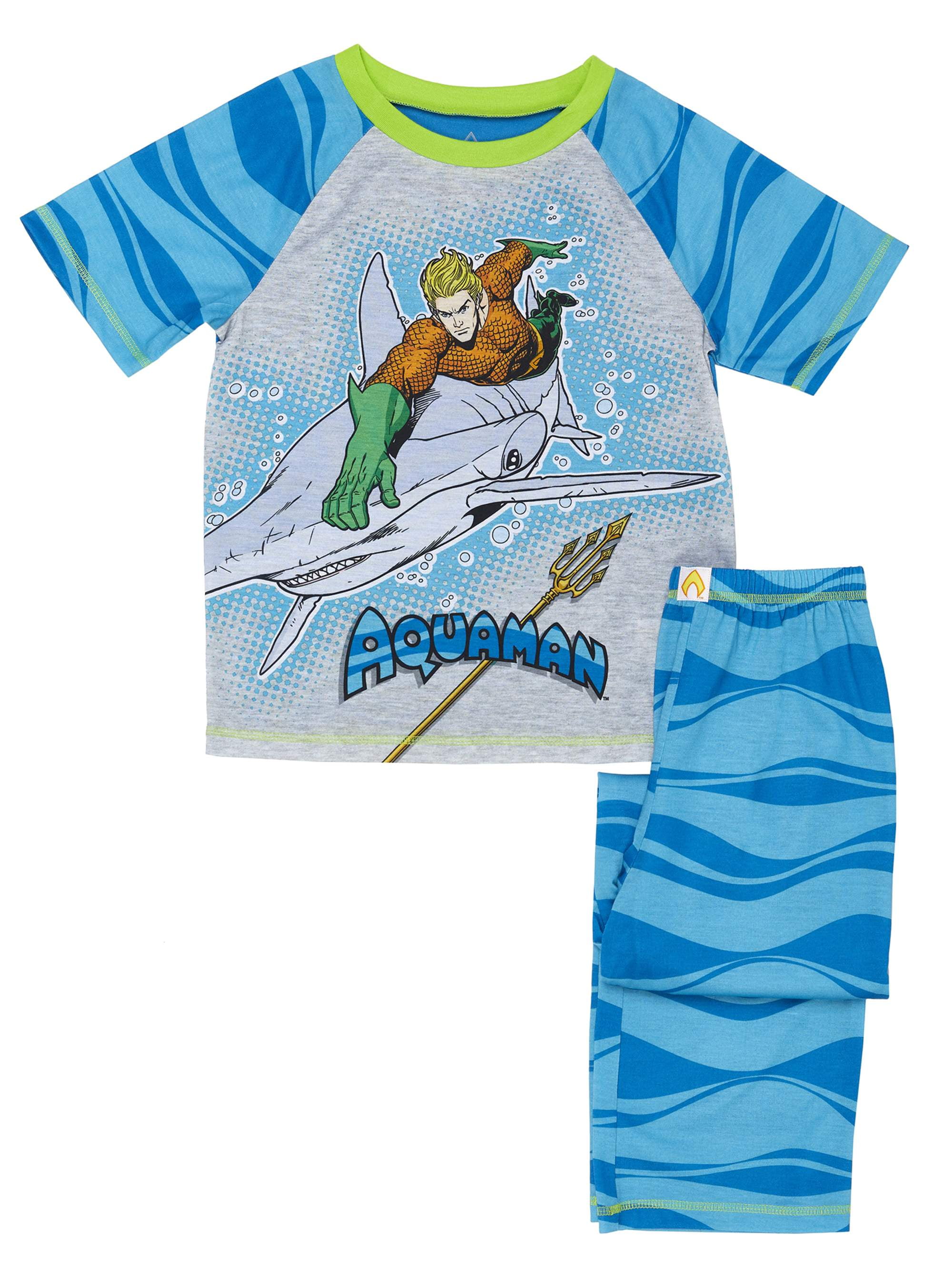 Boys' Aquaman 2 Piece Pajama Sleep Set (Little Boy & Big Boy) - Walmart.com