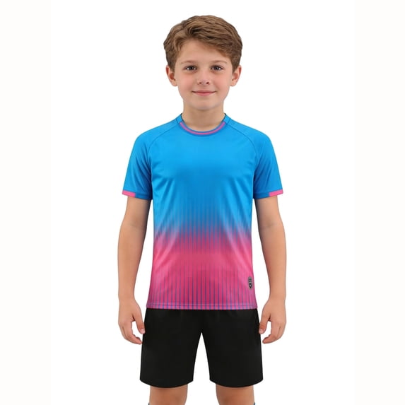 Boys Athletic Outfits Summer Workout Wicking Short Sleeve Shirt Shorts ...