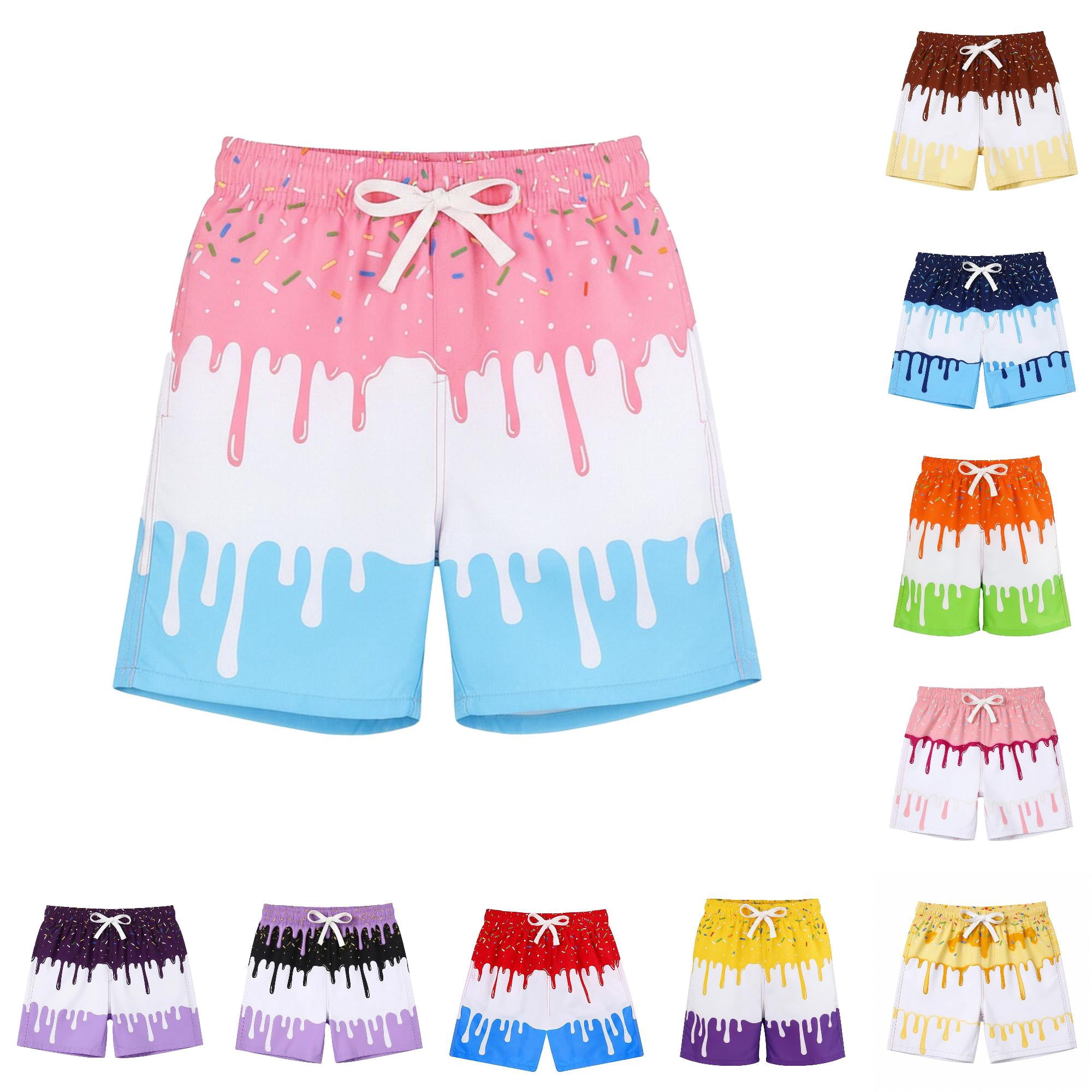 Boys Athletic Performance Shorts, Lightweight Ice Cream Print Casual ...