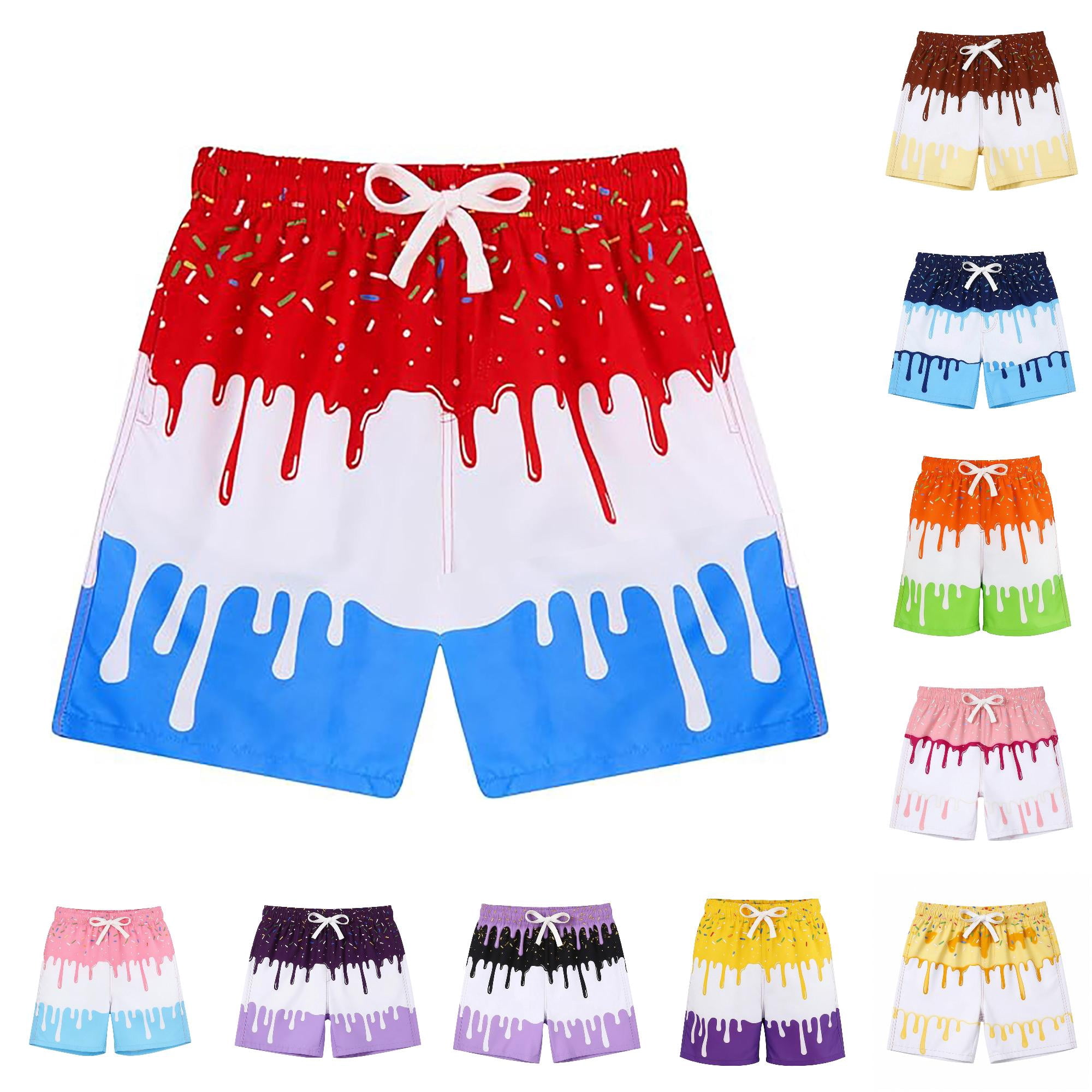 Boys Athletic Performance Shorts, Lightweight Ice Cream Print Casual ...