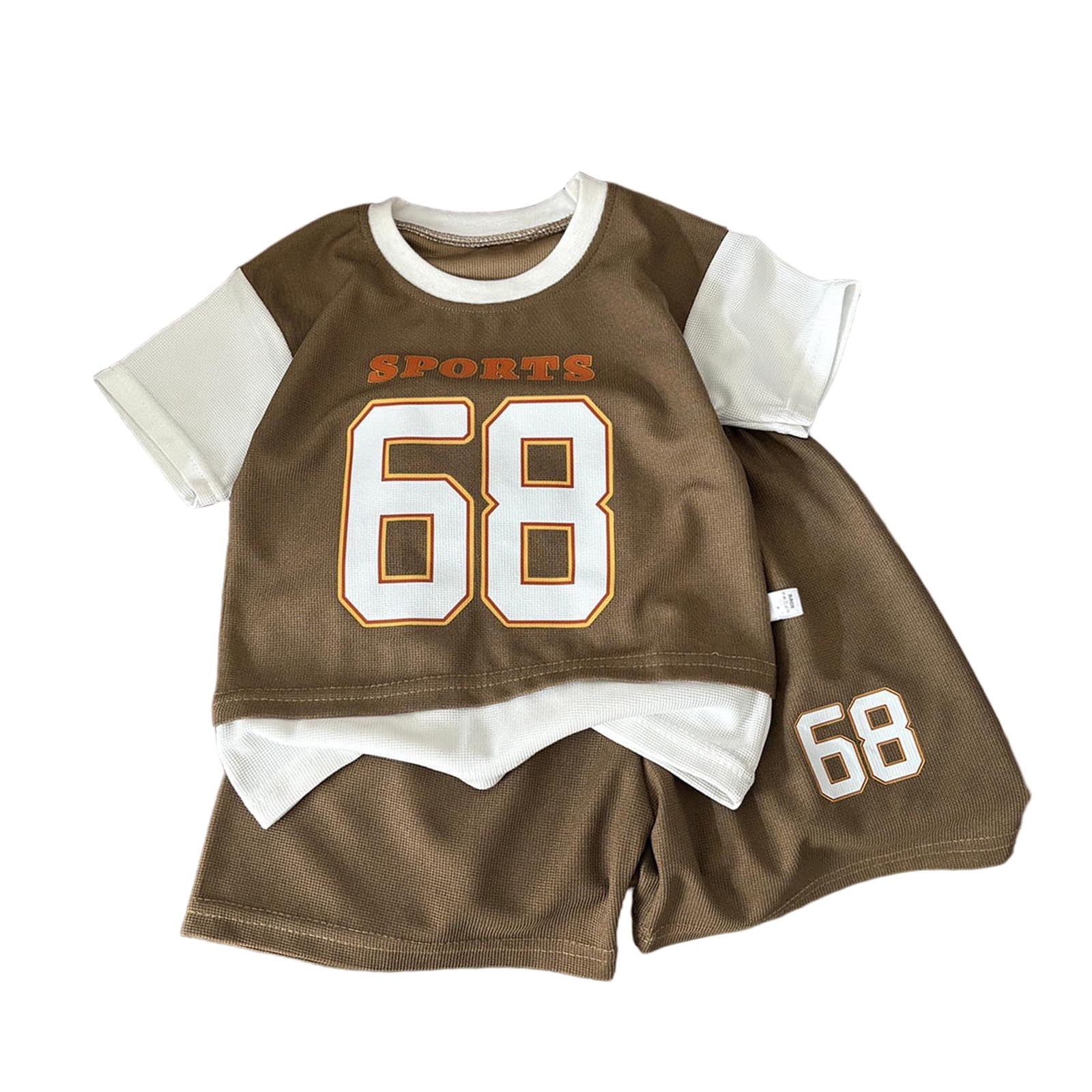 Boys Athletic Set 2-Piece, Jersey Style Top & Shorts with Number Print ...