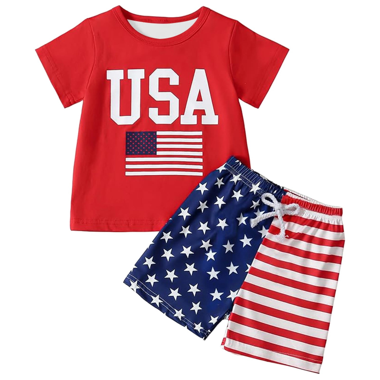 Boys Athletic Sets Independence Day Short Sleeved Short Pants Boys ...