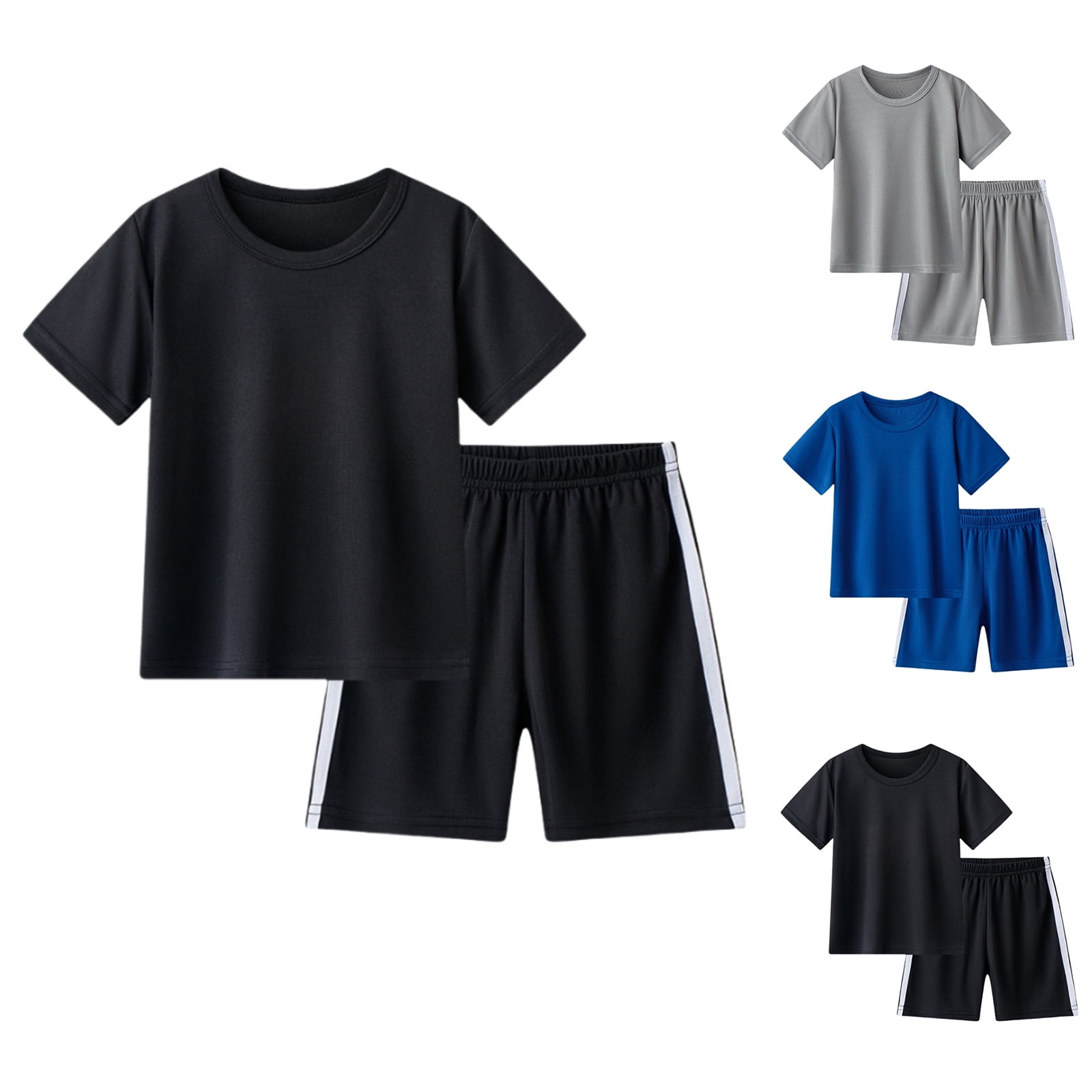Boys Athletic Sets Short Sleeve Quick Dry T-Shirt and Mesh Sport Shorts ...