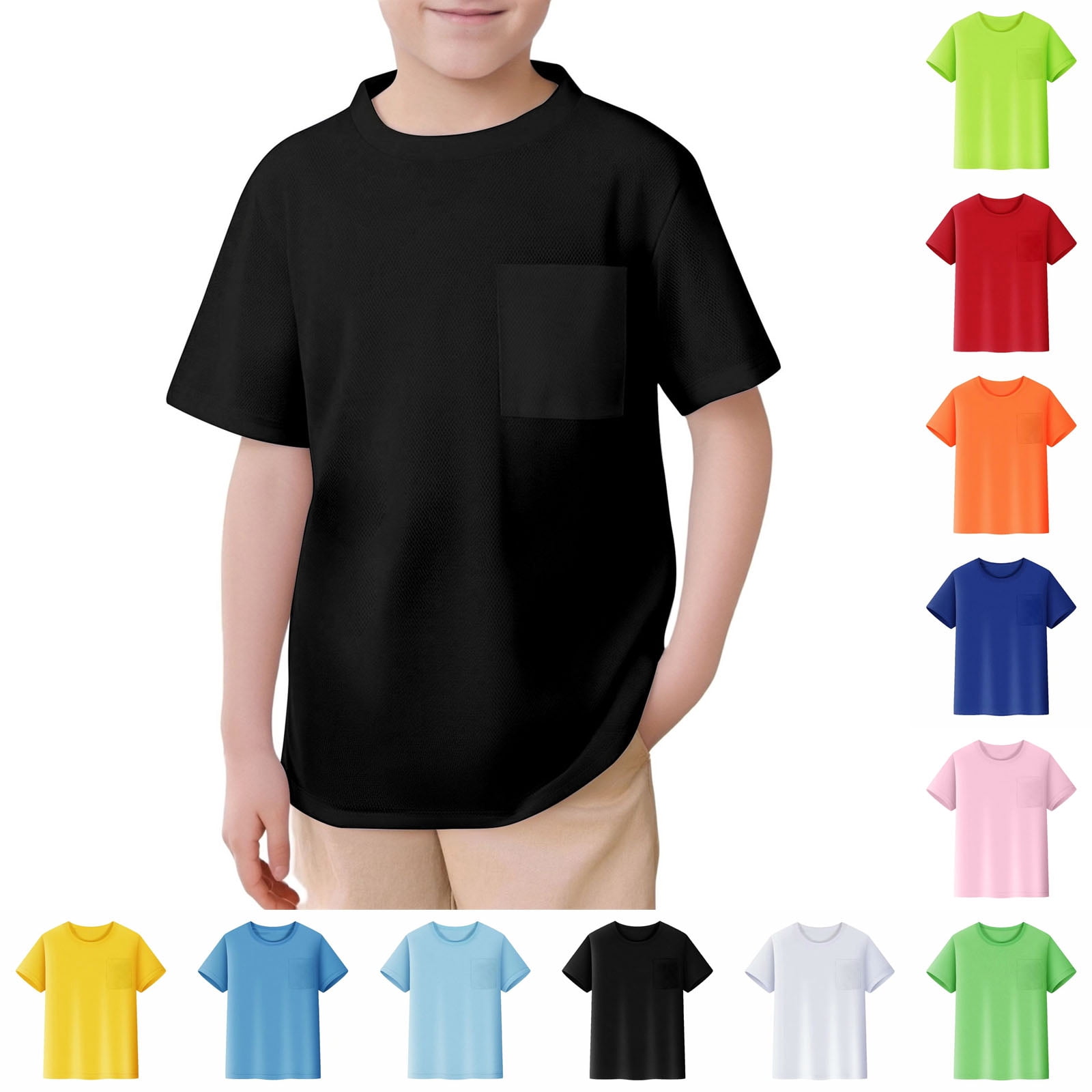 Boys Athletic Shirt Mesh Short Sleeve Rash Guard UV Protection Football ...