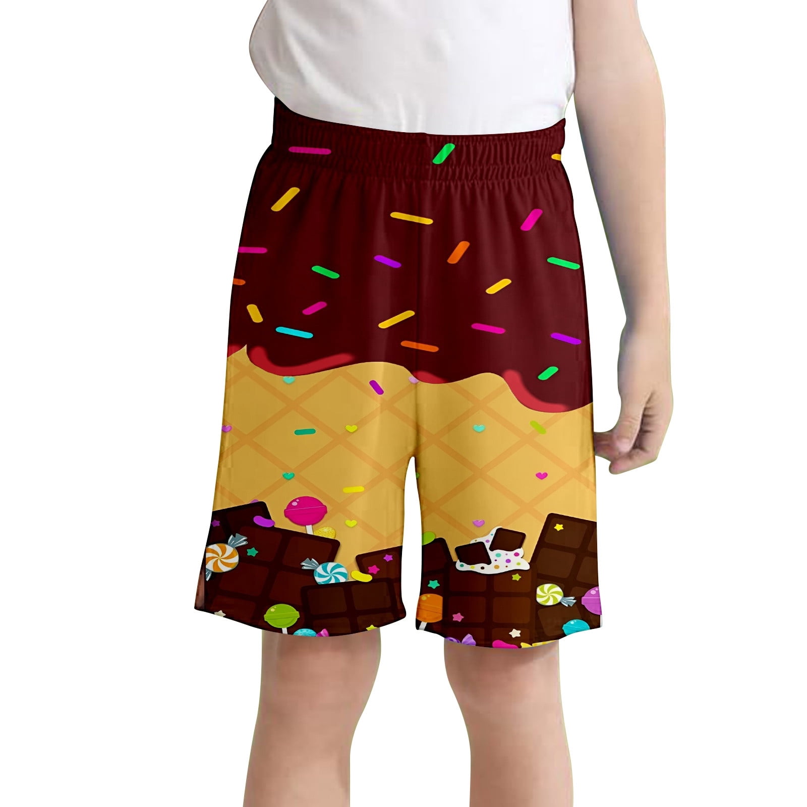 Boys Athletic Shorts Basketball Shorts Melting Ice Cream Teens Hiking ...