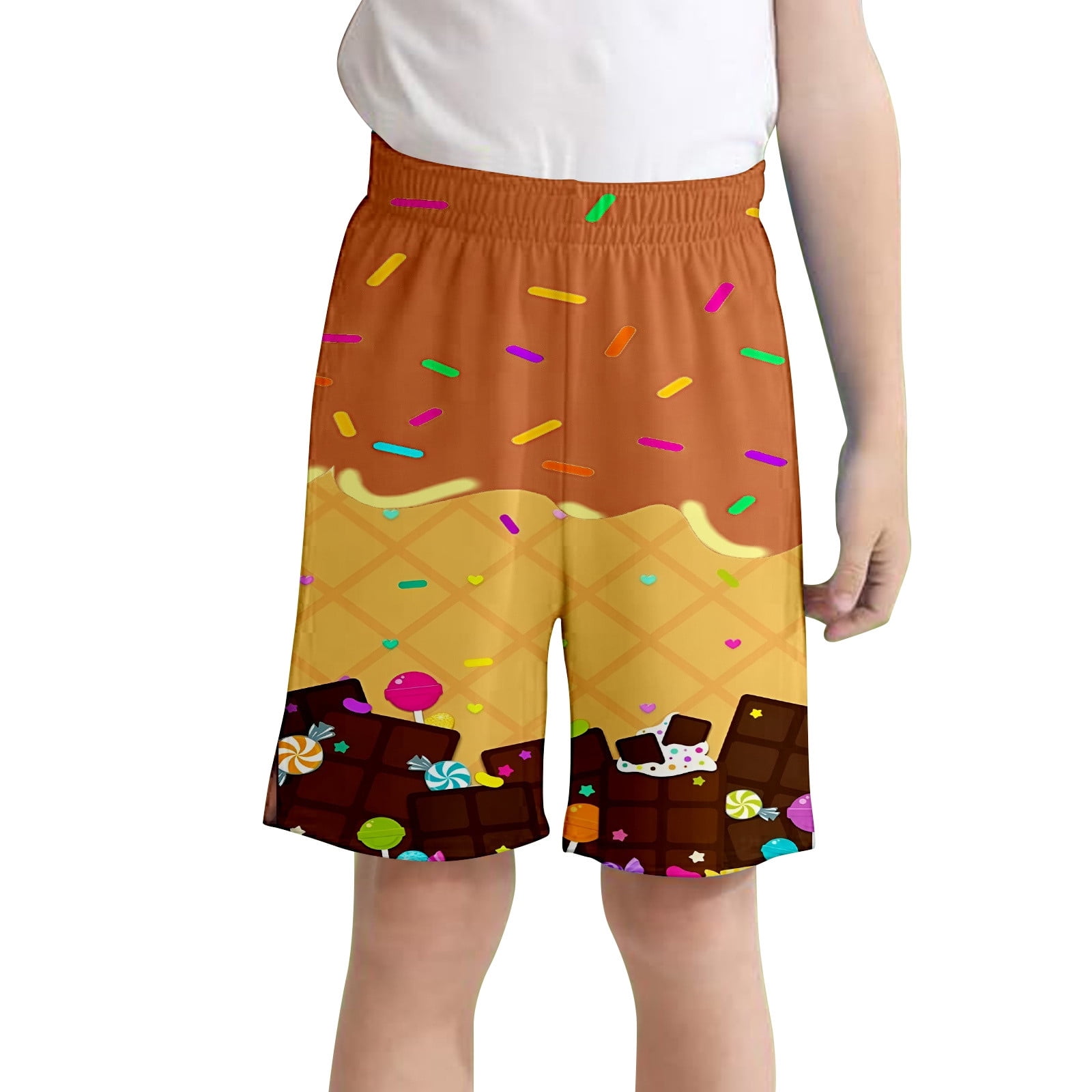 Boys Athletic Shorts Basketball Shorts Melting Ice Cream Teens Hiking ...