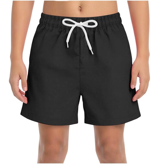 Boys Athletic Shorts Elastic Waist Drawstring Shorts Summer Sports ...