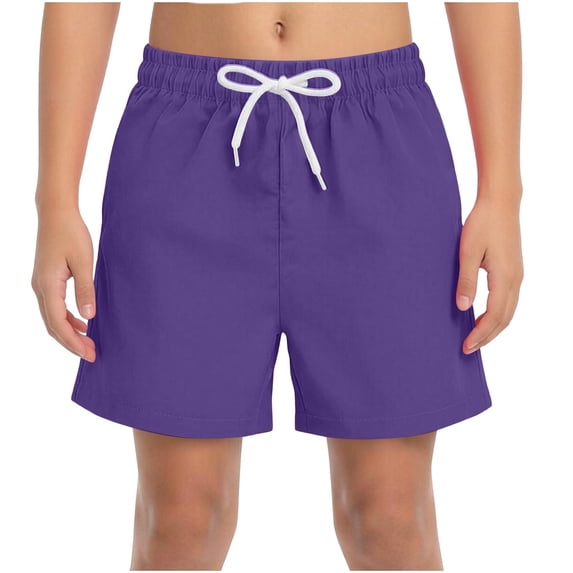 Boys Athletic Shorts Elastic Waist Drawstring Shorts Summer Sports ...