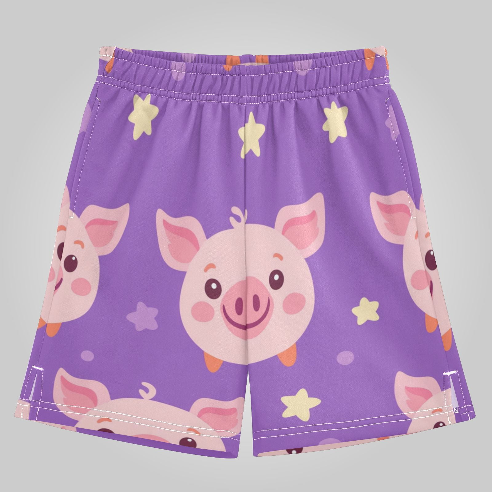 Boys' Athletic Shorts - Thick Polyester, Loose Fit, Full Print - Casual ...